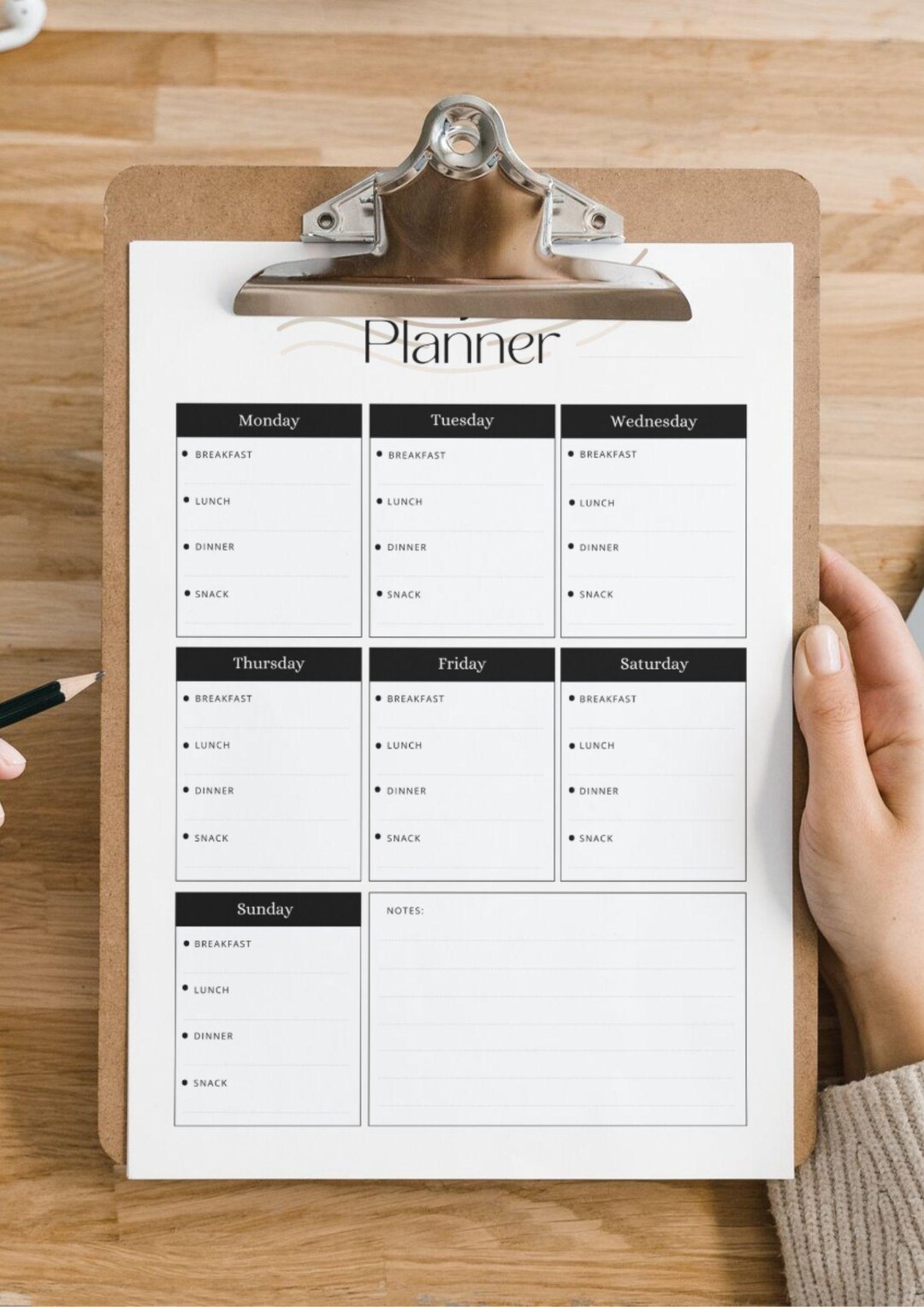 Editable Planner, Minimalist, Printable Planner, Weekly Meal Planner ...