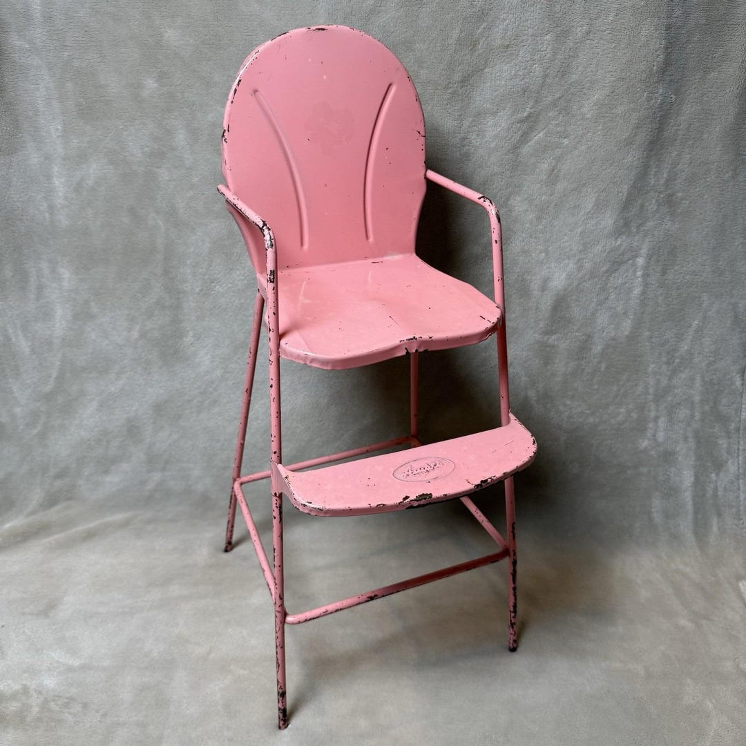 Vintage AMSCO Doll-e Hichair Metal High Chair ~ 18" Pink - Etsy