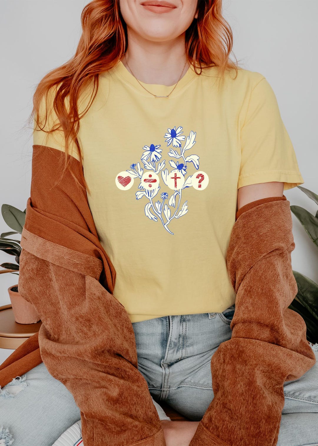 Faith Equation Christian T-shirt: Floral Love + Cross Design - Etsy