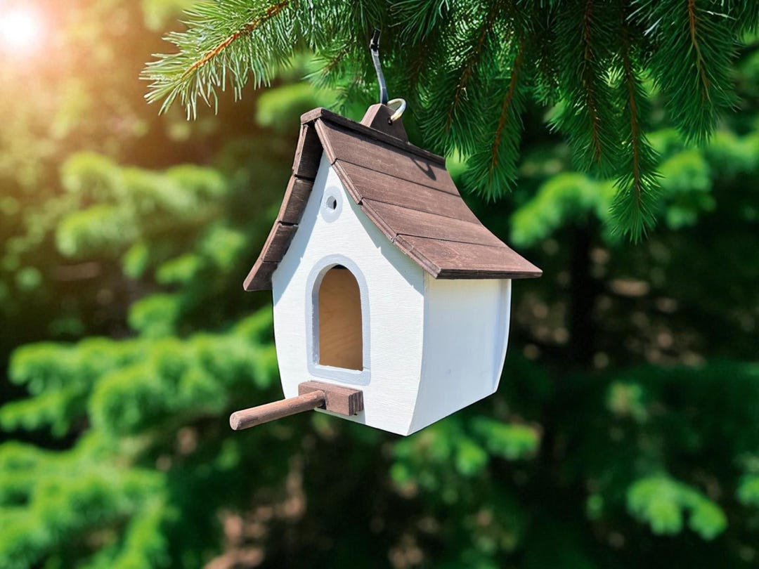Handmade Wooden Birdhouse – Weather & Sun Resistant – Hanging Outdoor ...