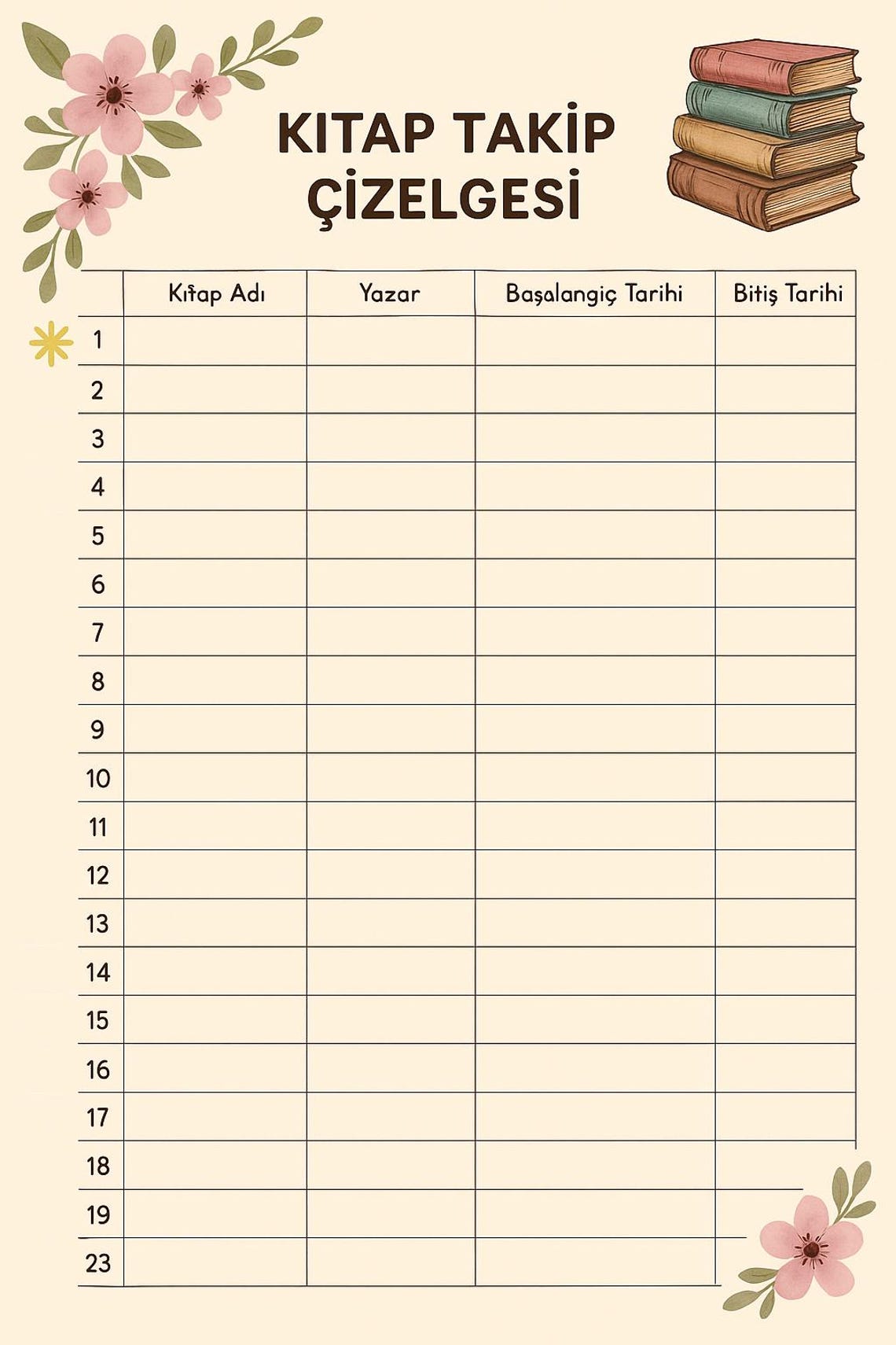 Printable Library Book Tracking Chart | Reading Log for Kids and Adults ...