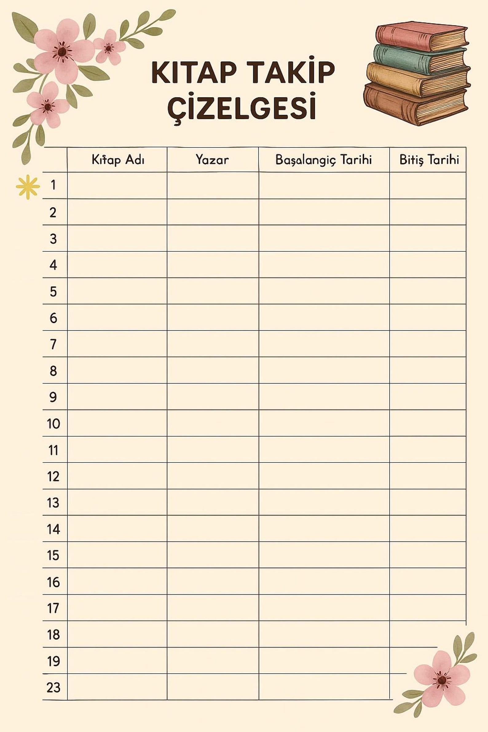 Printable Library Book Tracking Chart | Reading Log for Kids and Adults ...