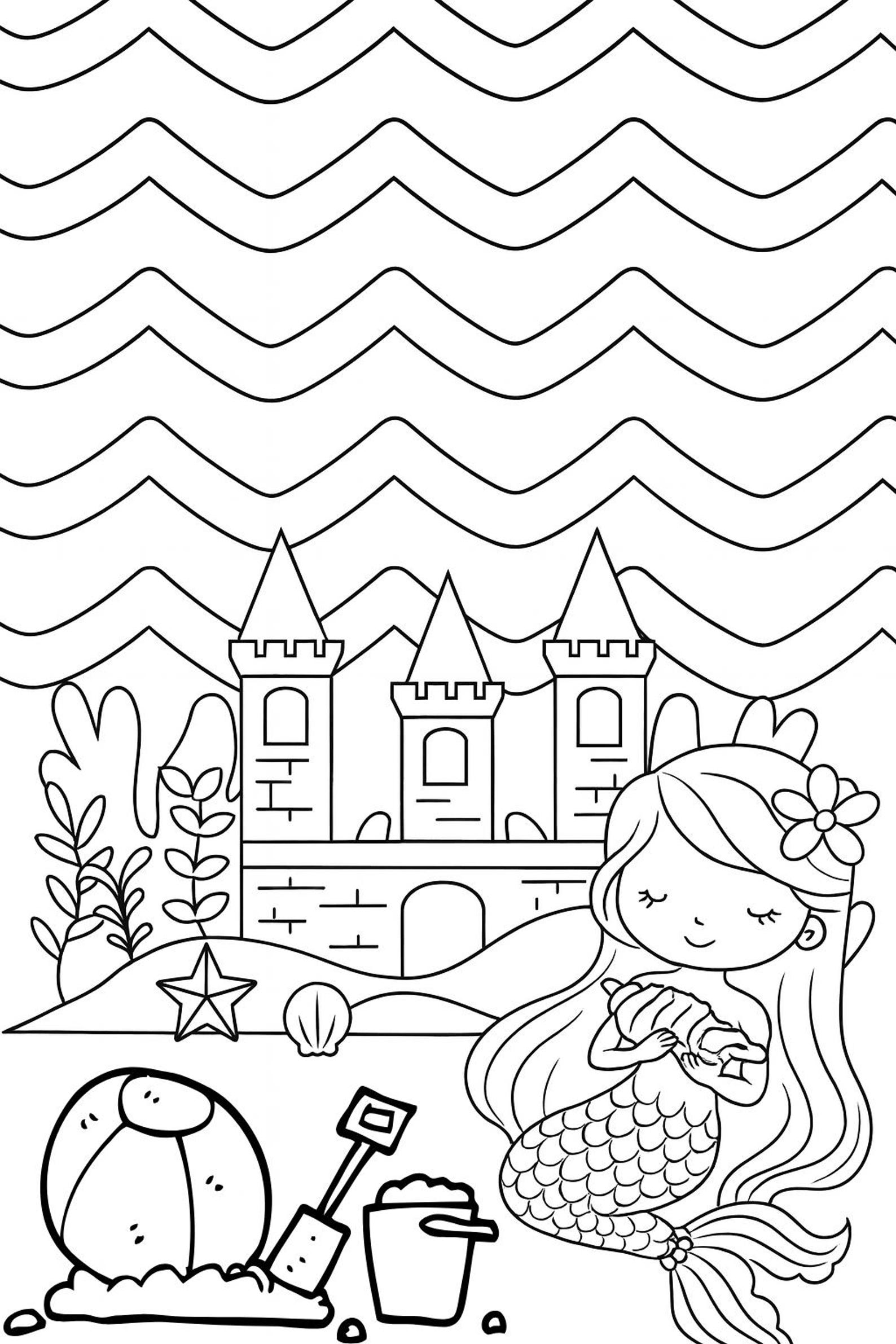 10 Fun Children Beach Coloring Sheets - Etsy
