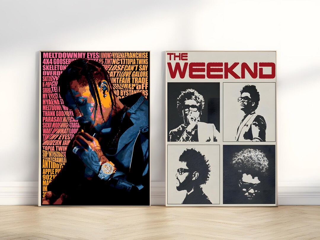 Poster Set of 2 : the Weeknd, Travis Scott Wall Art - Digital Download ...