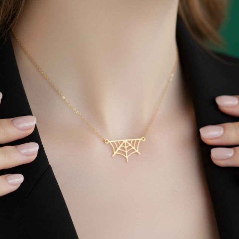 Spider Web Necklace - Etsy