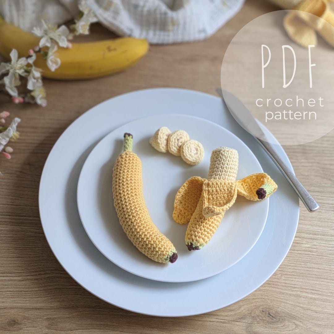 Banana Crochet Pattern PDF – Amigurumi Bananas for Play Kitchen ...
