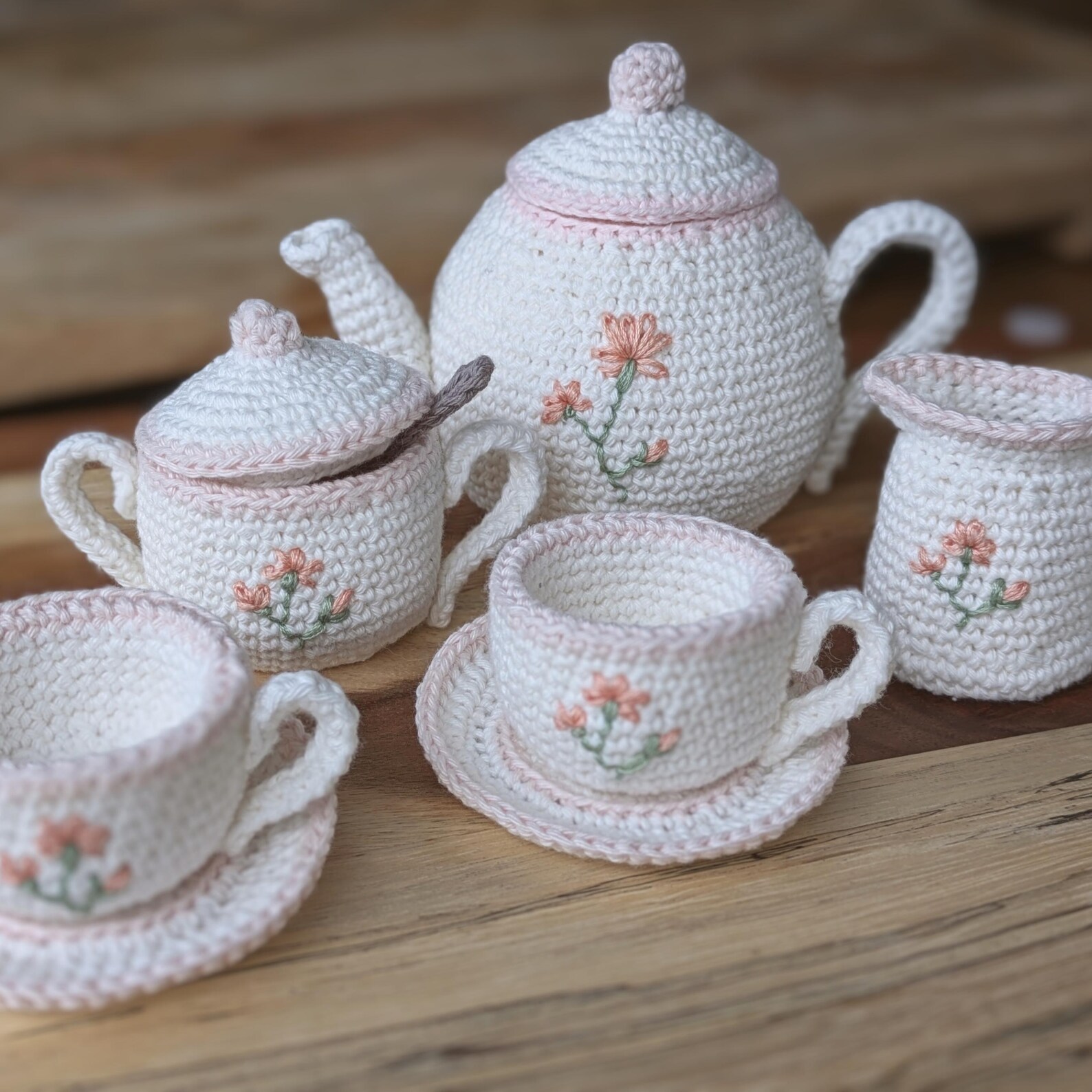 Tea Party Crochet Pattern – Amigurumi Tea Set for Kids, Play Kitchen ...