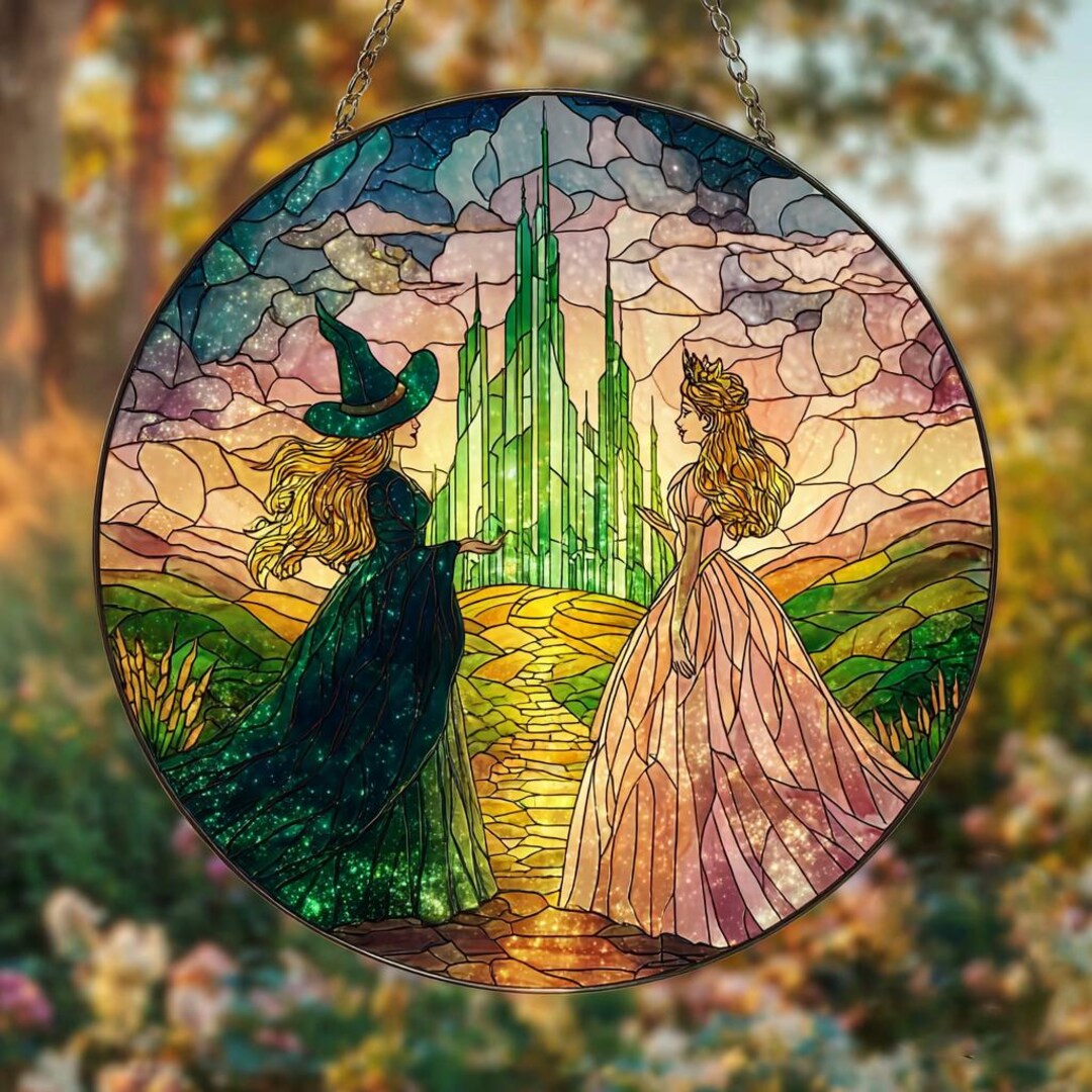 Elphaba and Glinda Wicked Stained Glass Suncatcher – Musical-inspired ...