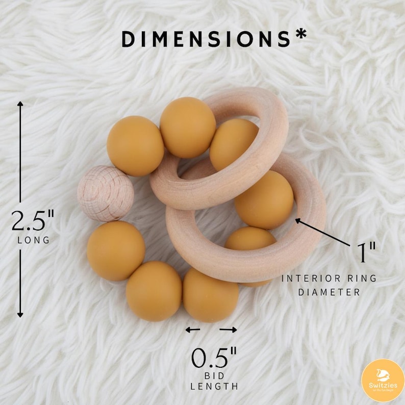 Baby Sensory Ring Toy | Bpa-free Food Grade Silicone & Natural Beech ...