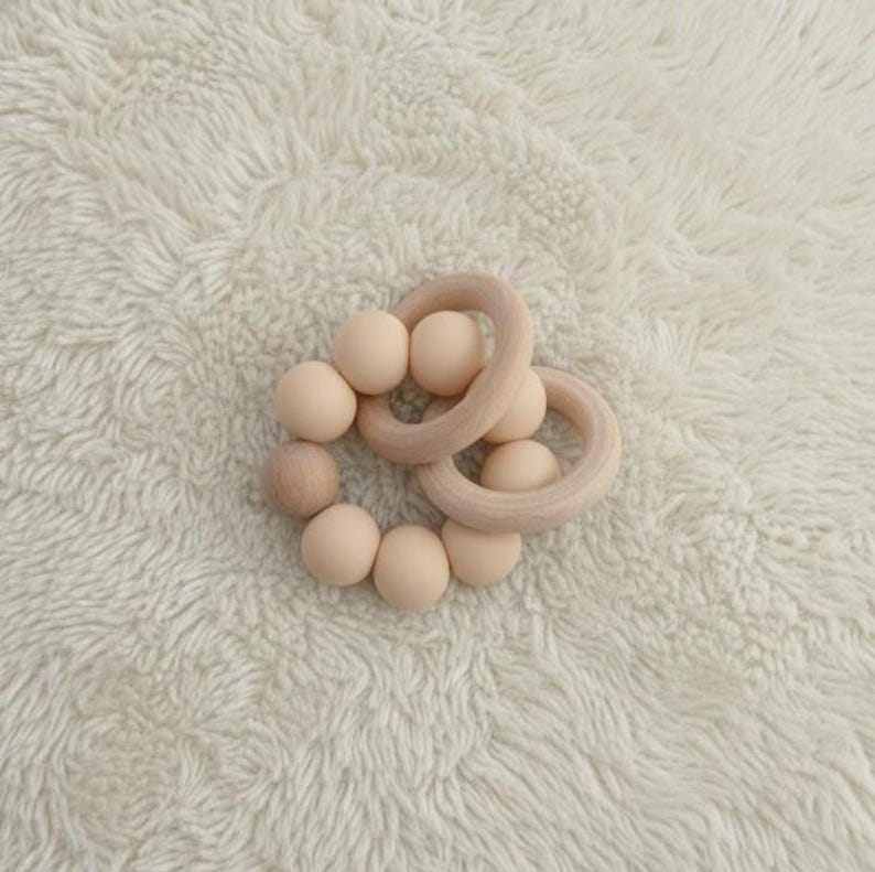 Baby Sensory Ring Toy | Bpa-free Food Grade Silicone & Natural Beech ...