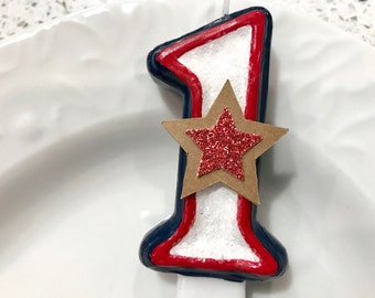 BIRTHDAY CANDLE First Birthday All Star Theme Cake Topper | Etsy