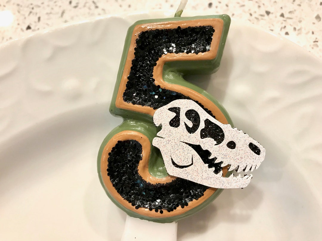 BIRTHDAY CANDLE, First Birthday, Dinosaur, Cake Topper, I Am One, Smash ...