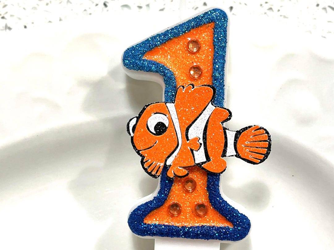 Nemo Birthday Candle: Hand-painted Glitter Fish, Keepsake Box - Etsy