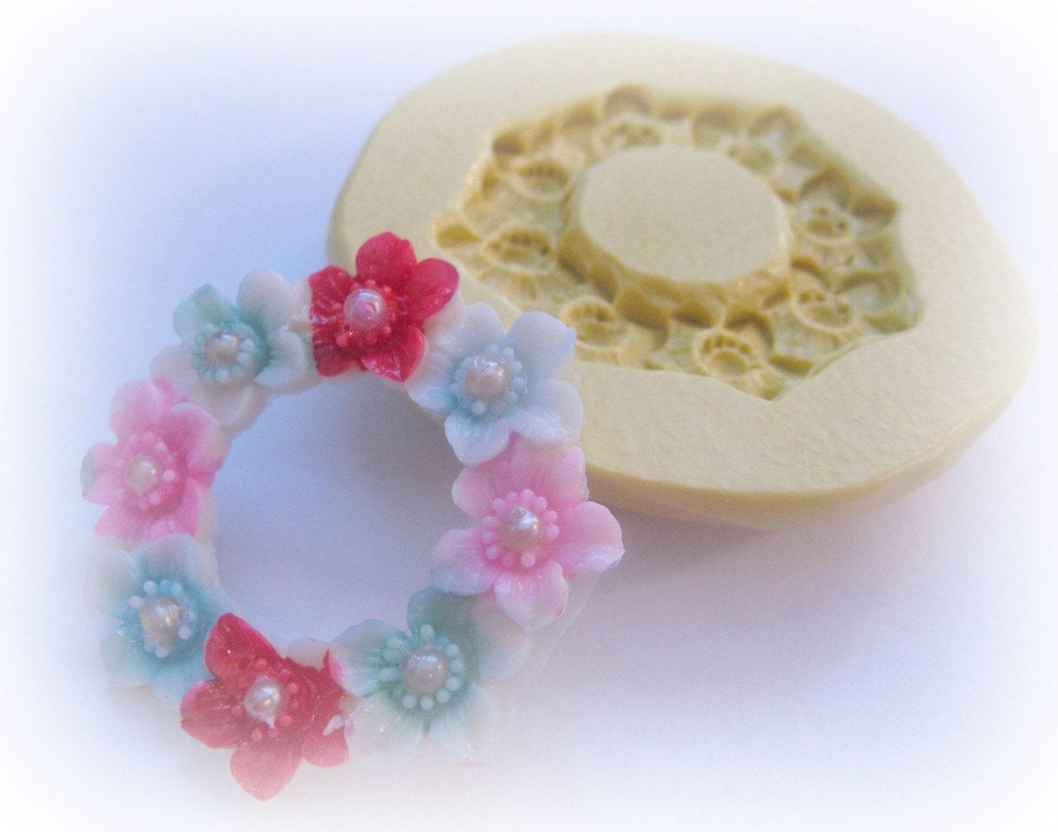 Flower Wreath Frame Mold Silicone Round Jewelry Cabochon Mould - Etsy