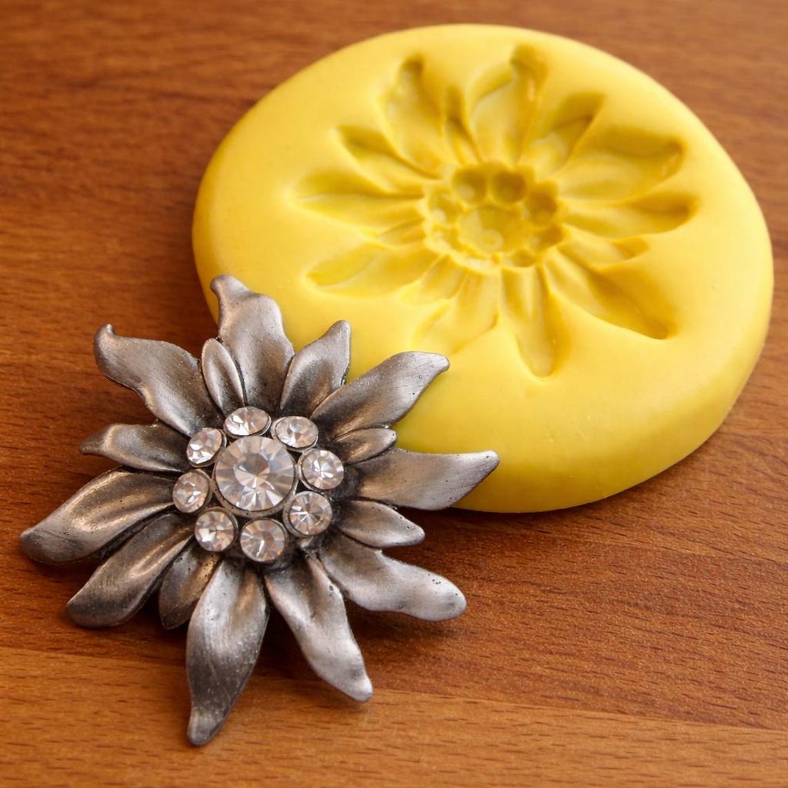 Rhinestone Flower Cabochon Mold Clay Fondant Mold Soap Resin Mold DIY ...