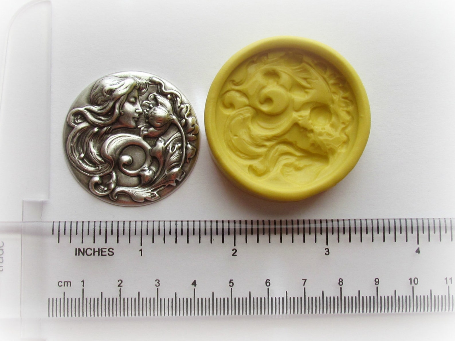Goddess Fairy Molds 38mm Art Nouveau DIY Jewelry Mould Silicone Mould ...