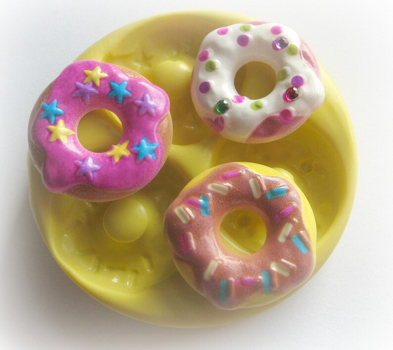 Miniature Donut Cake Mold Clay Resin Jewelry Charms Flexible | Etsy