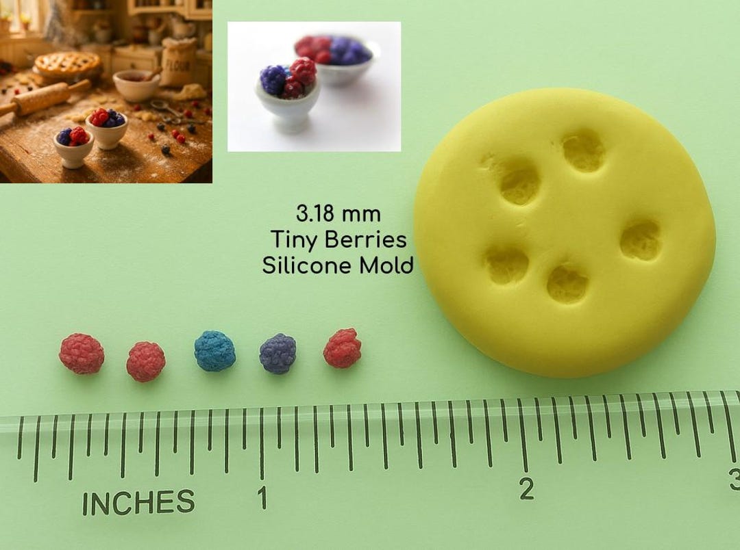 Tiny Berry Mold DIY Raspberry Dollhouse Miniatures Blueberry Pie Berry ...