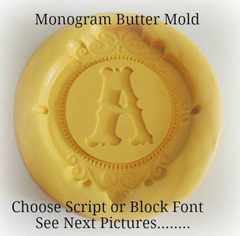 Monogram Butter Molds Silicone Butter Mold Script Letter Monogrammed ...