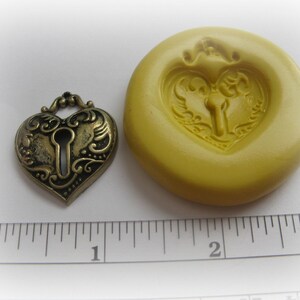 Lock Heart Mold Key Hole Pendant Mold Resin Clay Soap Wax Fondant Mould ...