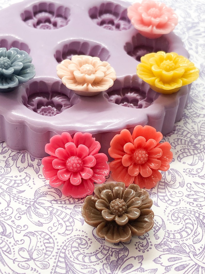 Silicone Flower Mold Daisy Mold Resin Flower Mold Fondant Etsy