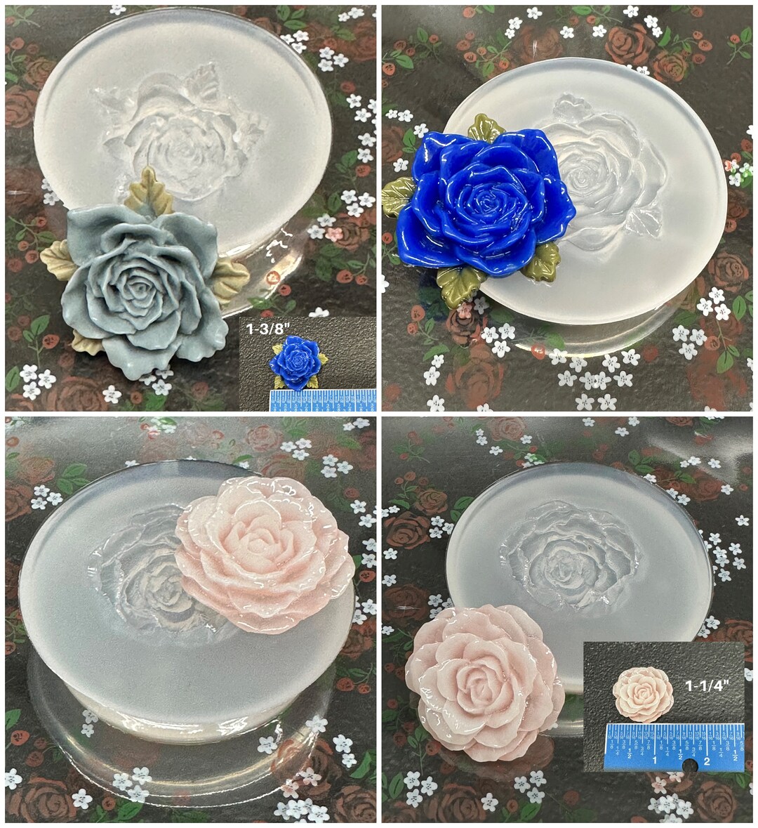 Silicone Rose Molds Roses Flower Mold Chocolate Fondant Wax Soap Resin ...