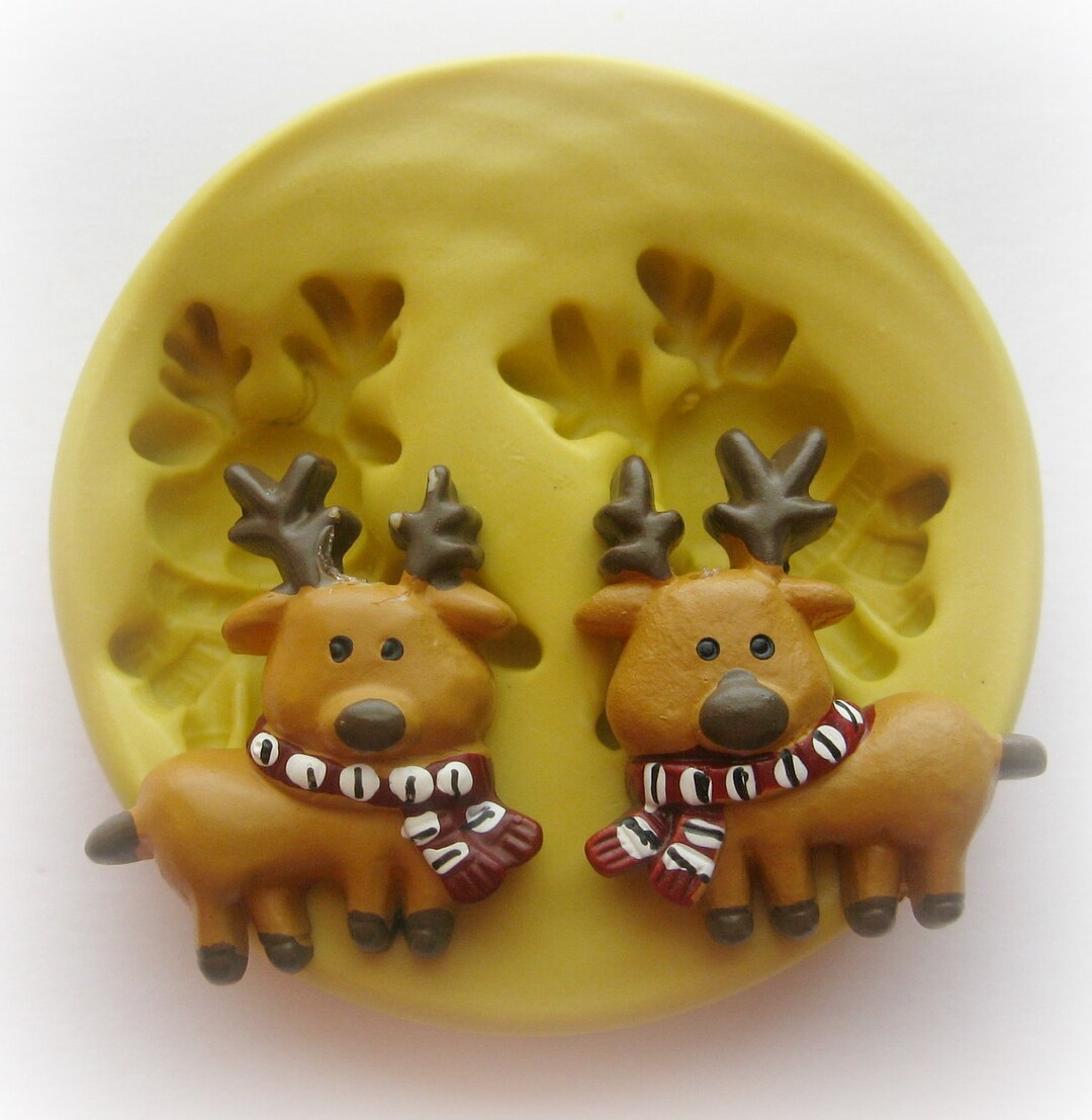 Reindeer Mold Mould Christmas Cabochon DIY Crafts Resin Clay Fondant ...