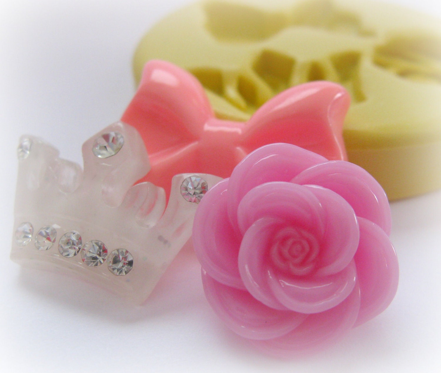 Molds Bow Crown Rose Flower Mold Fondant Resin Polymer Clay - Etsy