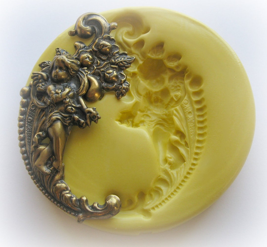 Cherub Victorian Mold Gothic Jewelry DIY Resin Clay Moulds Jewelry Mold ...