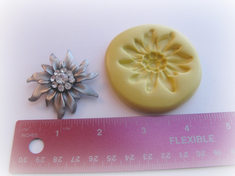 Rhinestone Flower Cabochon Mold Clay Fondant Mold Soap Resin Mold DIY ...