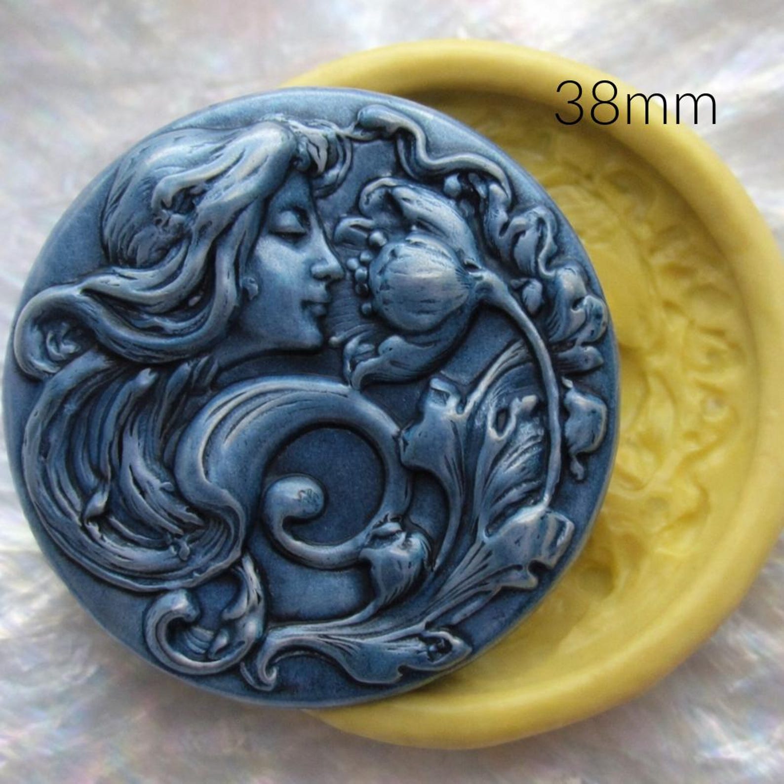 Goddess Fairy Molds 38mm Art Nouveau DIY Jewelry Mould Silicone Mould ...