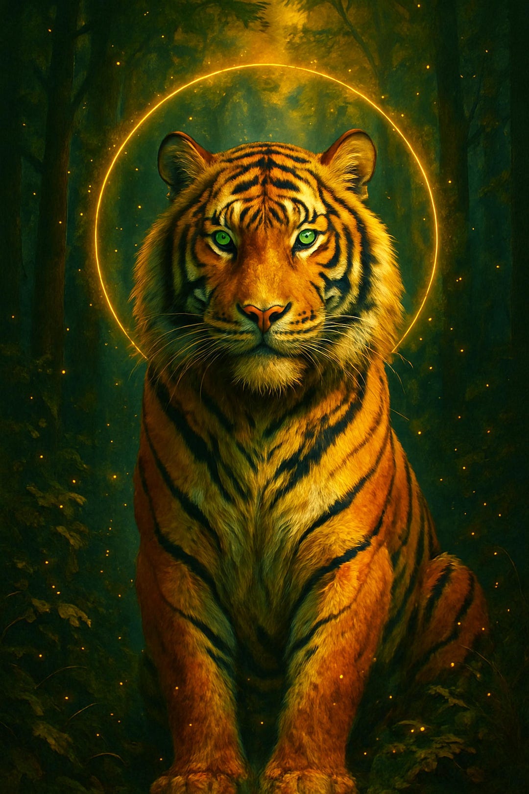 Mystic Tiger Spirit Animal Print – Glowing Jungle Wall Art – Sacred Big ...