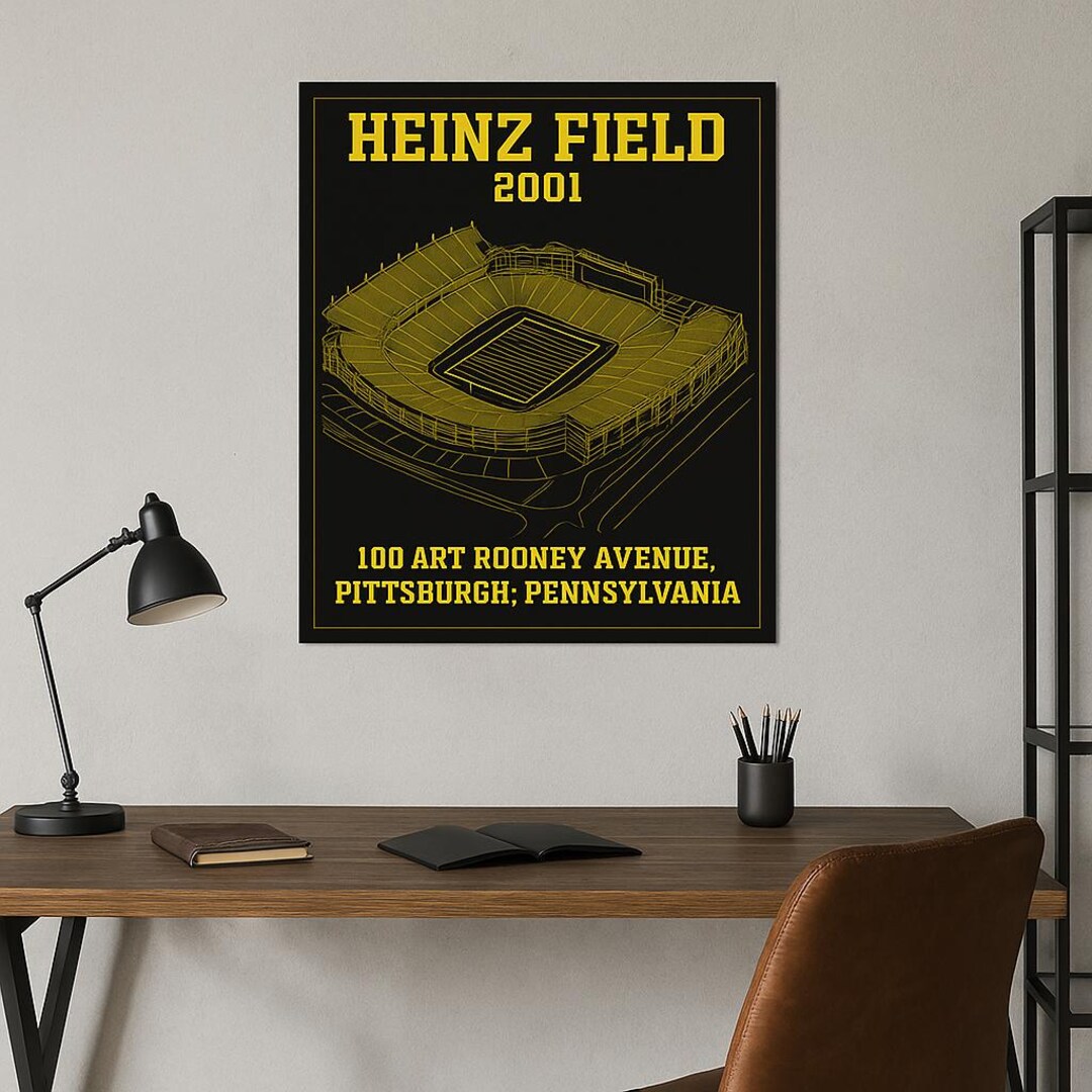 Heinz Field Blueprint Print - Pittsburgh Steelers Stadium Aerial View ...