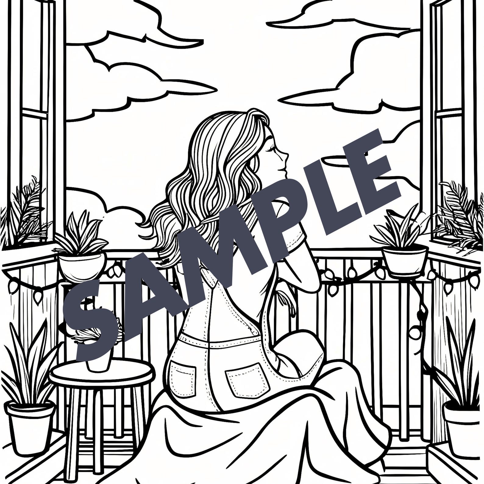 Relaxing Cozy Girl Coloring Book + Butterfly Planner Bundle | 51 ...