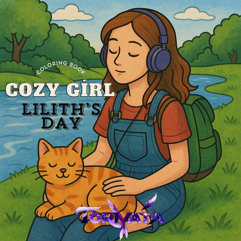 Relaxing Cozy Girl Coloring Book + Butterfly Planner Bundle | 51 ...