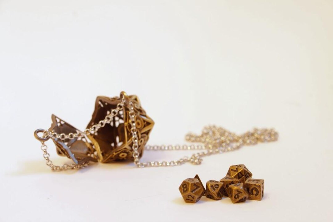 D&D Dice Necklace | RPG Polyhedral Dice Pendant | Tabletop Gaming ...