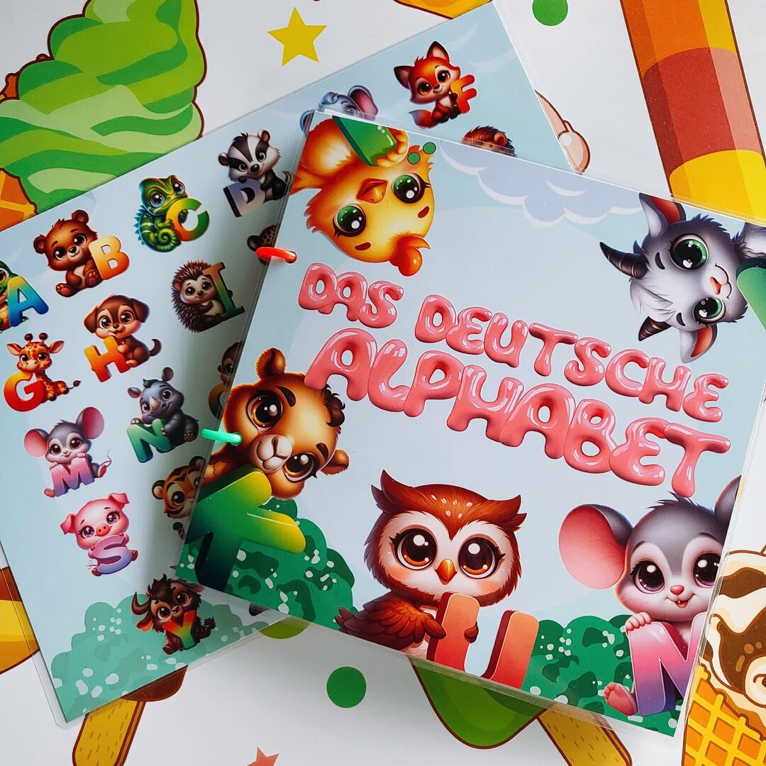 German Alphabet Printable Quiet Book for Kids – Educational Velcro ...