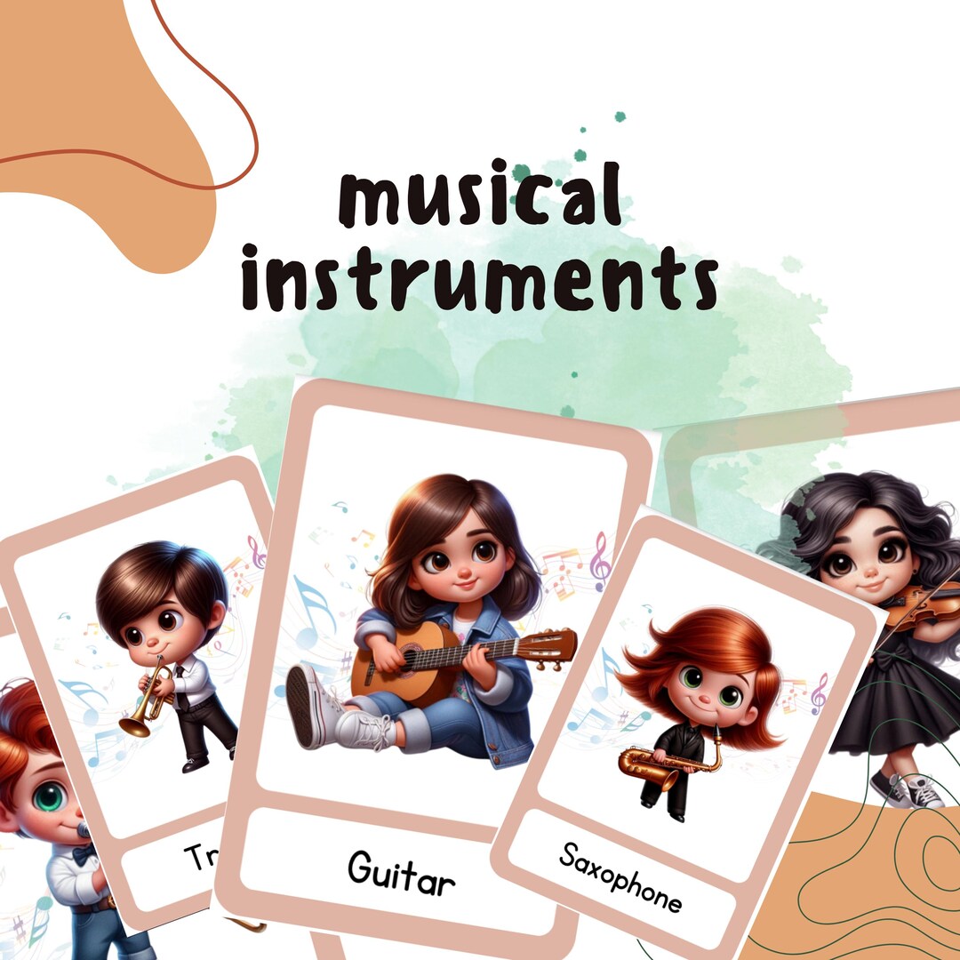Printable Musical Instruments Flashcards | Bilingual English & German ...