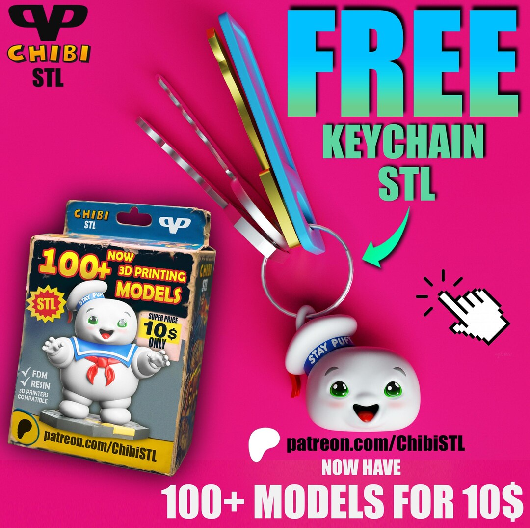 Chibi Ghost Marshmallow Keychain STL: 3D Printable Charm (digital File ...
