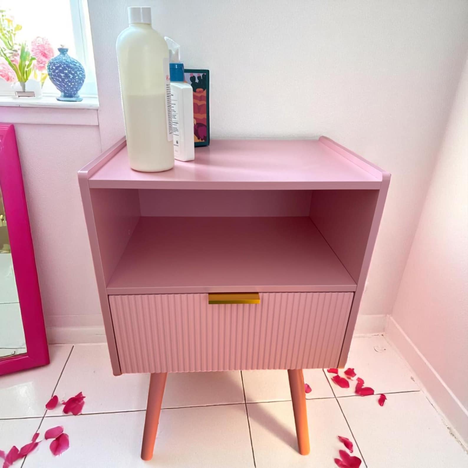 Nightstand Side Table,modern Bedside Table With Storage Drawer and Open ...
