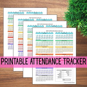 Printable Homeschool Attendance Tracker - Etsy