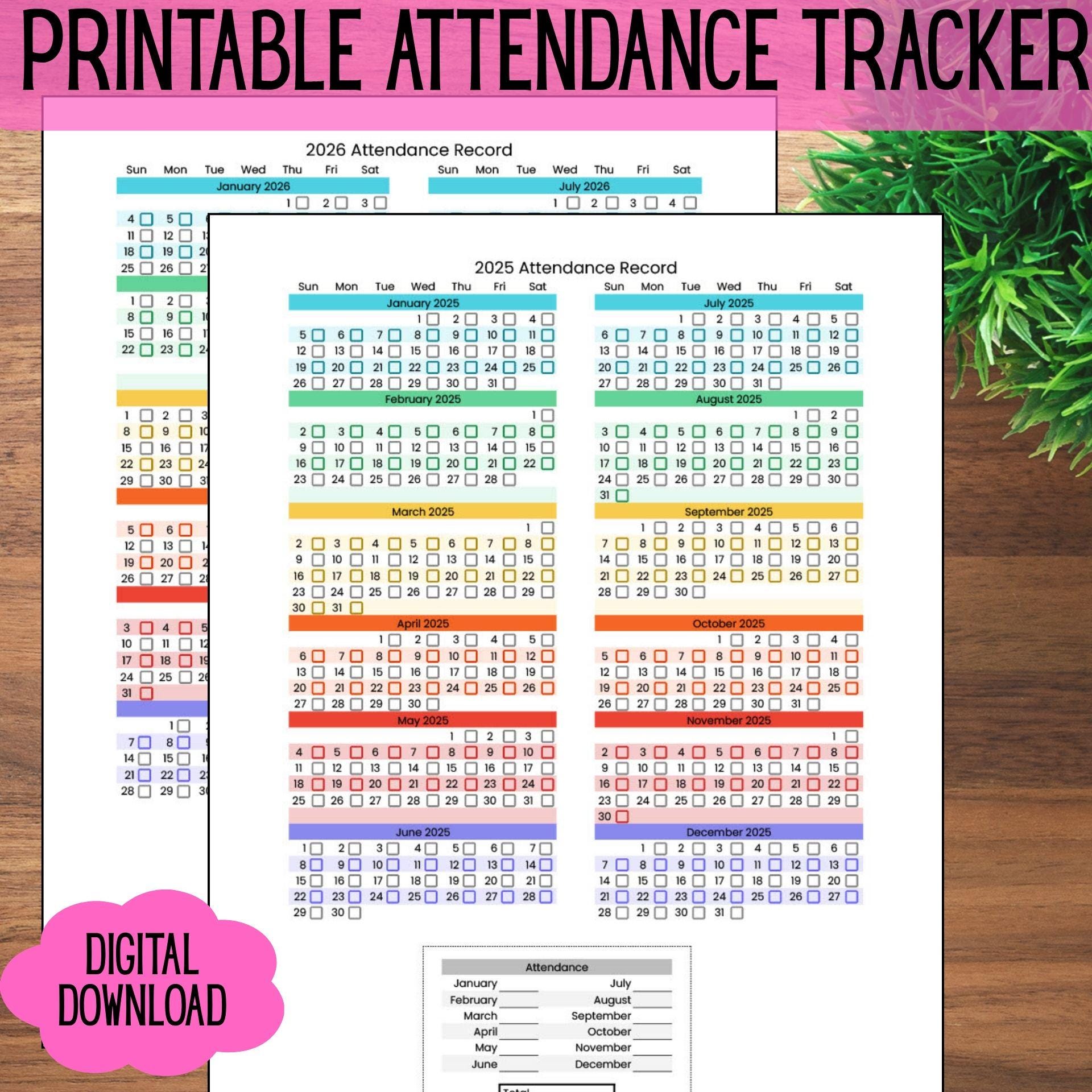 Printable Homeschool Attendance Tracker - Etsy