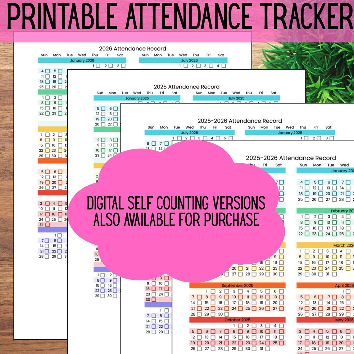 Printable Homeschool Attendance Tracker - Etsy