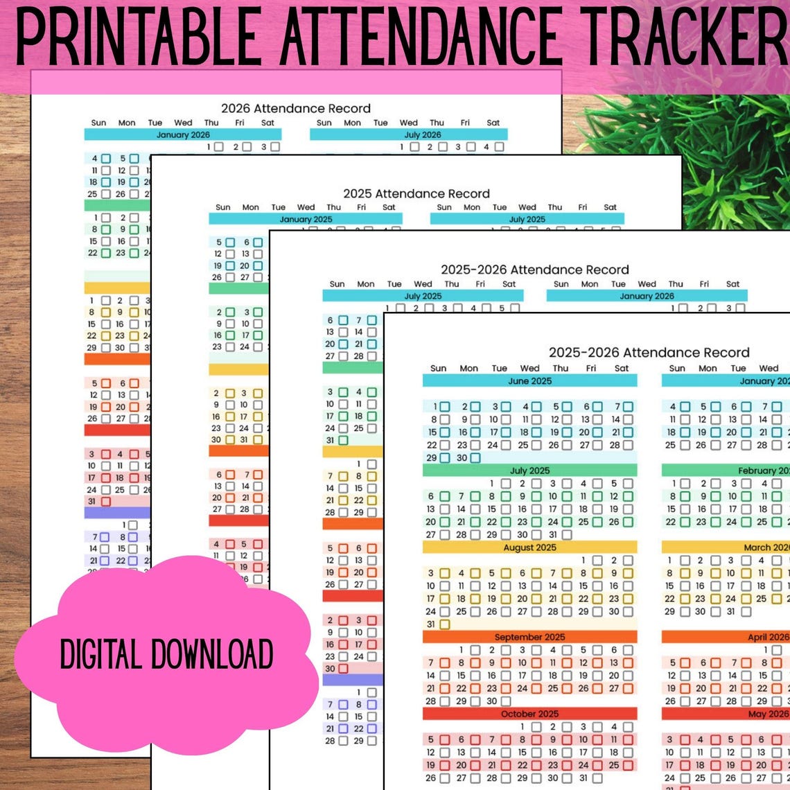 Printable Homeschool Attendance Tracker - Etsy