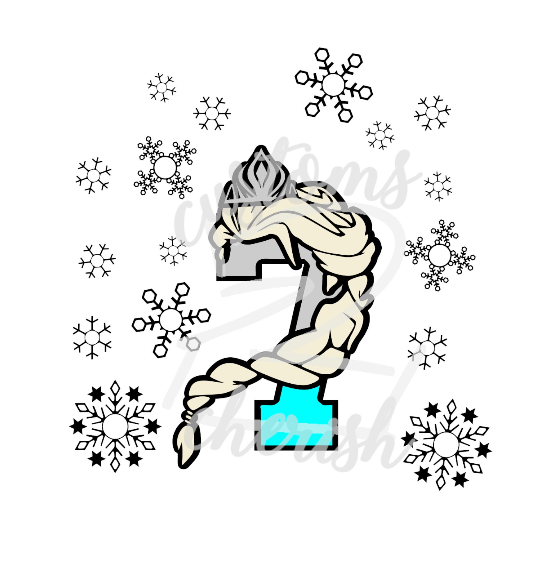 DESIGN BUNDLE Elsa Number Birthday Shirt 4 File Formats | Etsy