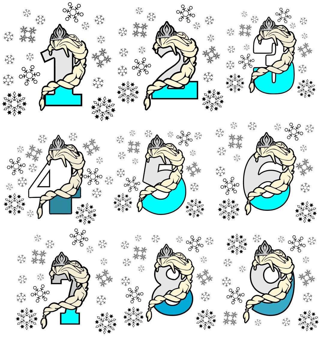 DESIGN BUNDLE Elsa Number Birthday Shirt 4 File Formats - Etsy