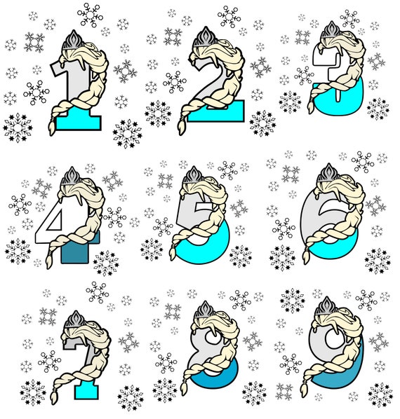 DESIGN BUNDLE Elsa Number Birthday Shirt 4 File Formats | Etsy