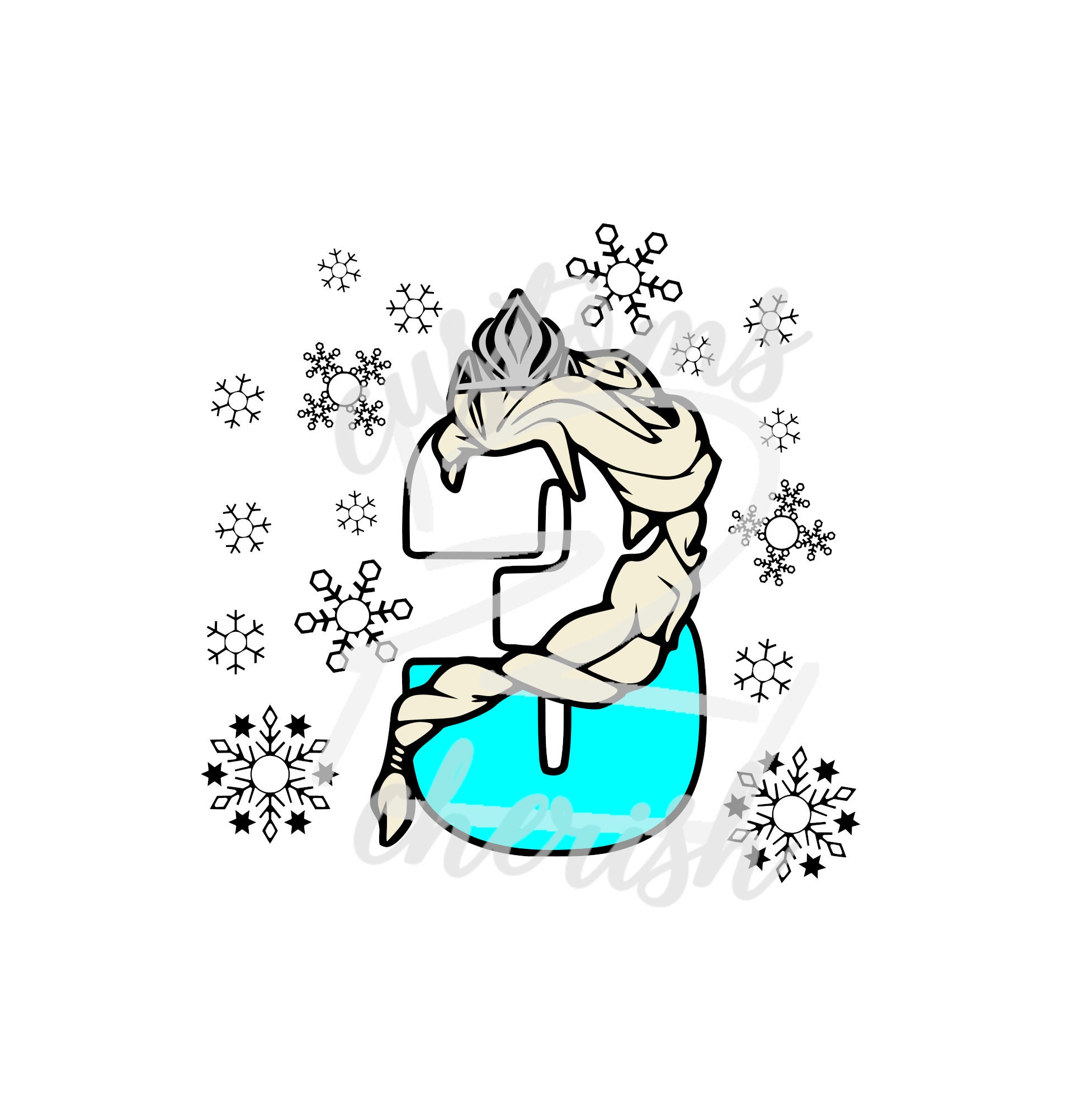 DESIGN BUNDLE Elsa Number Birthday Shirt 4 File Formats | Etsy