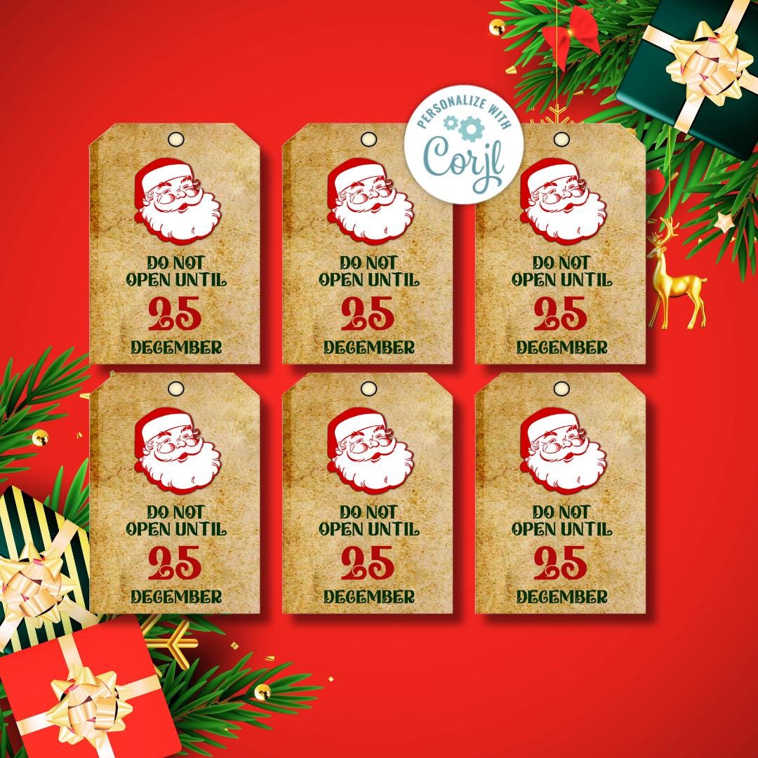 Do Not Open Till Christmas Gift Tags – Printable Holiday Labels – Fun ...