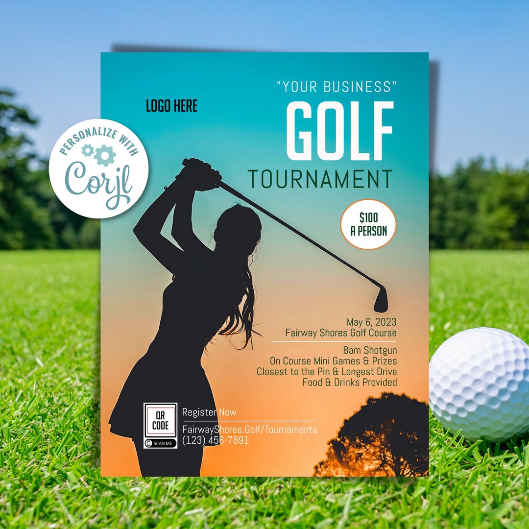 Golf Tournament Flyer: Editable Event Template (digital Download) - Etsy